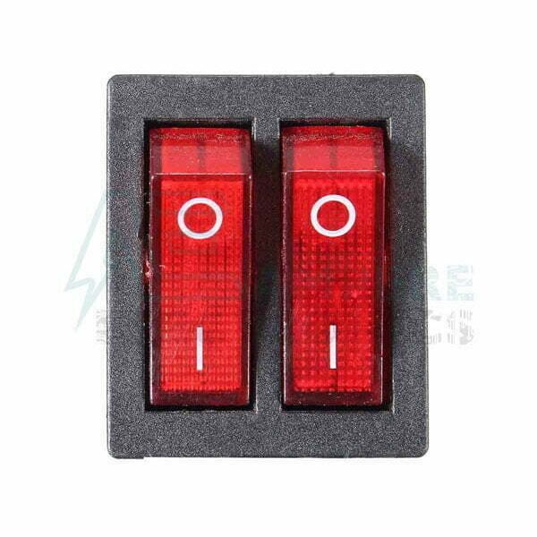 Double Boat Rocker Switch 6 Pins On-Off | Flux Electronix