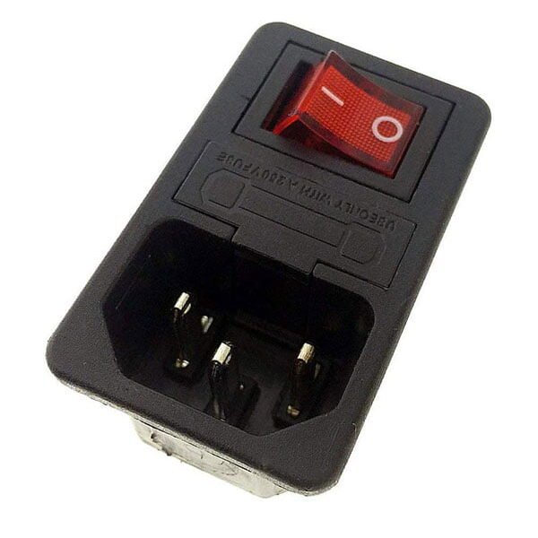 Panel Mount AC Power Connector With On/Off Switch and Fuse Compartment ...