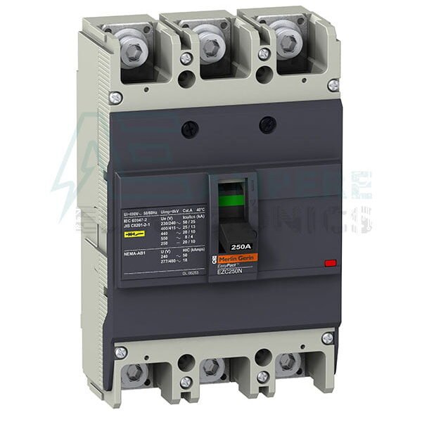 EZC250N3160 - Easypact Circuit Breaker - 160 A - 3 Poles, Schneider Electric | Flux Electronix