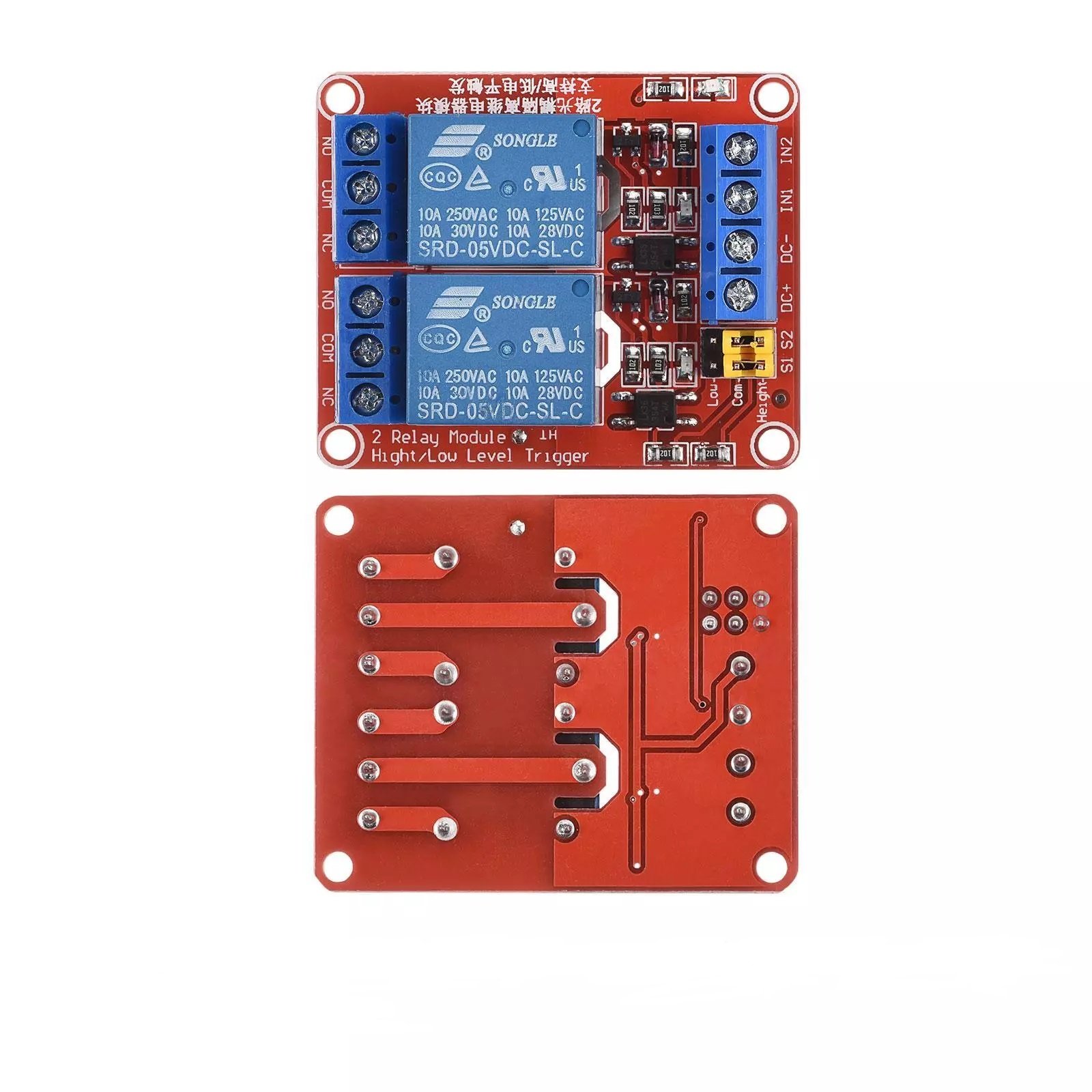 5Vdc Relay Module 2 Channel - H/L Trigger | Flux Electronix