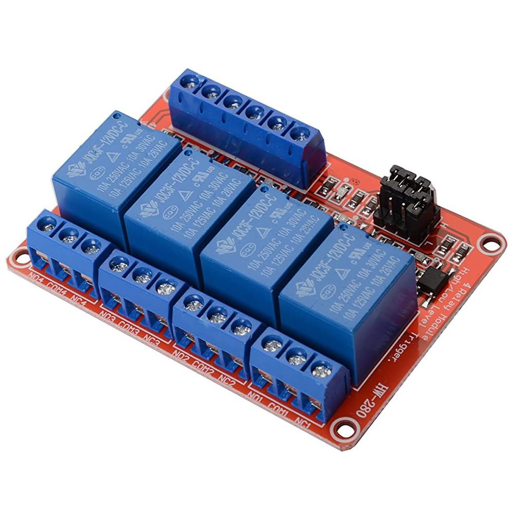 5Vdc Relay Module 4 Channel - H/L Trigger | Flux Electronix