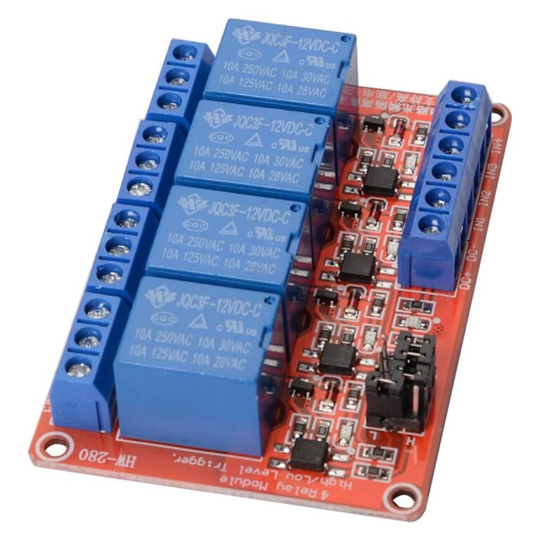 5Vdc Relay Module 4 Channel - H/L Trigger | Flux Electronix