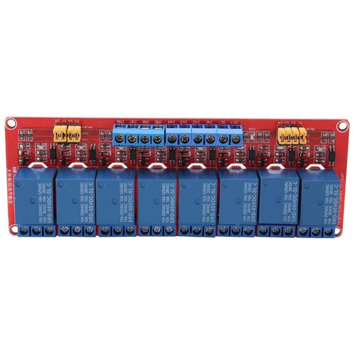 5Vdc Relay Module 8 Channel - H/L Trigger | Flux Electronix