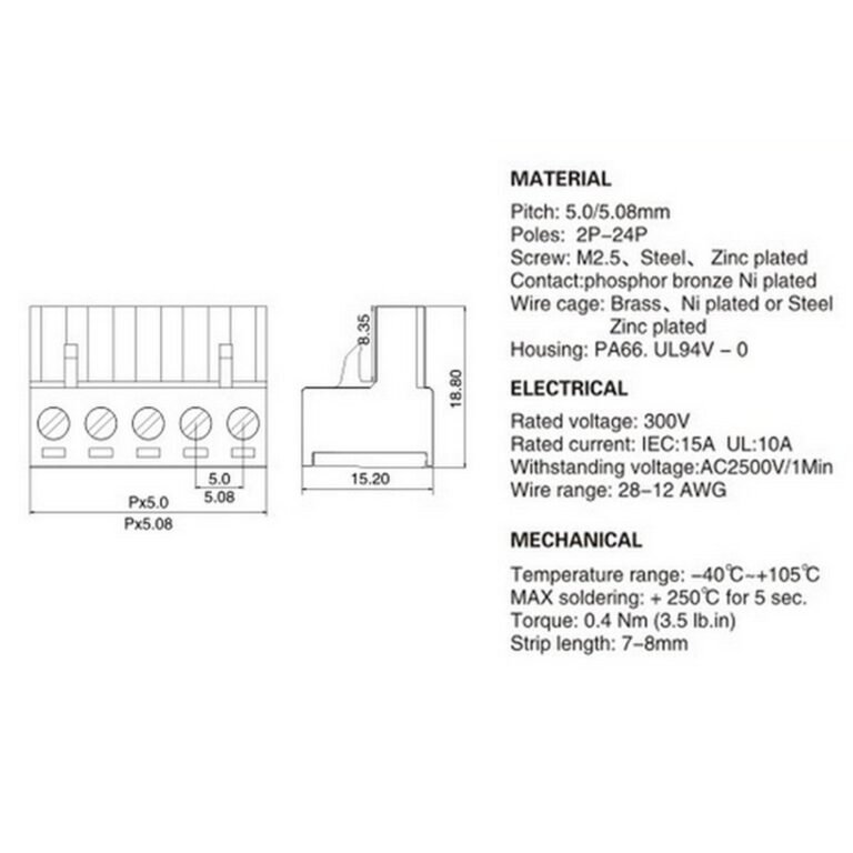 Pluggable Terminal Block 4-Pin | Flux Electronix