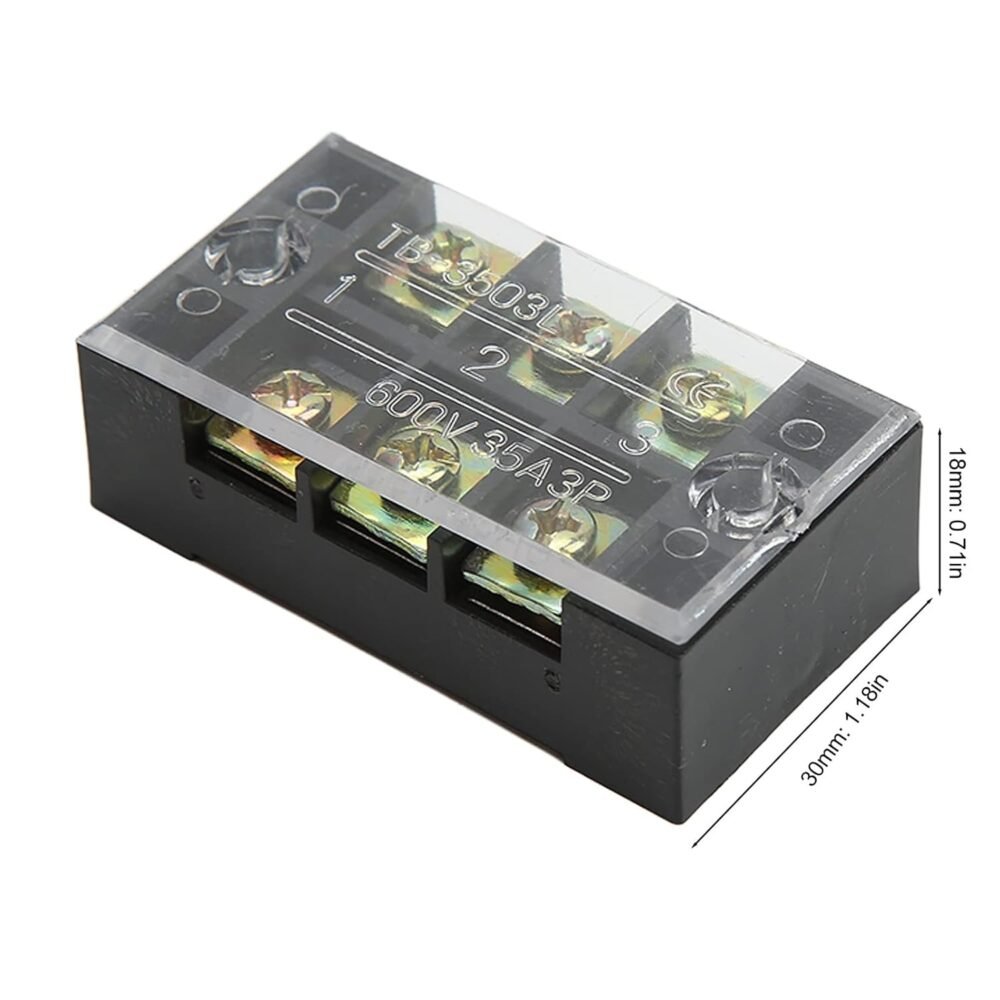 TB-1503 Fixed Barrier Terminal Block (15A-600V) 3pin | Flux Electronix