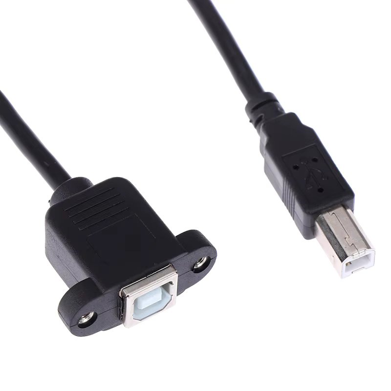 USB Type B Panel Mount Extension Cable - 200cm | Flux Electronix