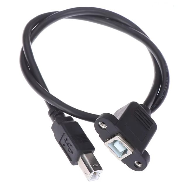USB Type B Panel Mount Extension Cable - 200cm | Flux Electronix