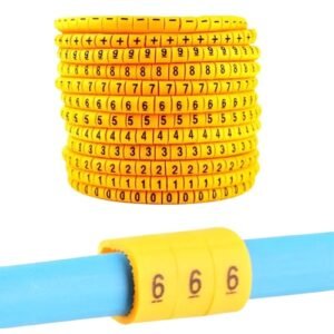 Yellow Cable Markers Identification Labels, 0-9 Numbers, 100PCS | Flux ...