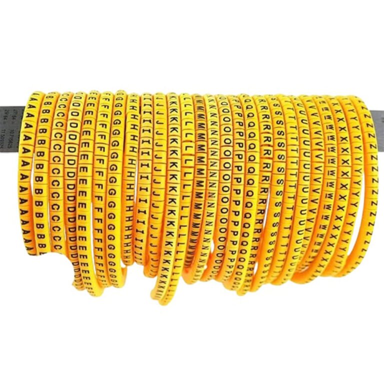 Yellow Cable Markers Identification Labels, A-Z | Flux Electronix