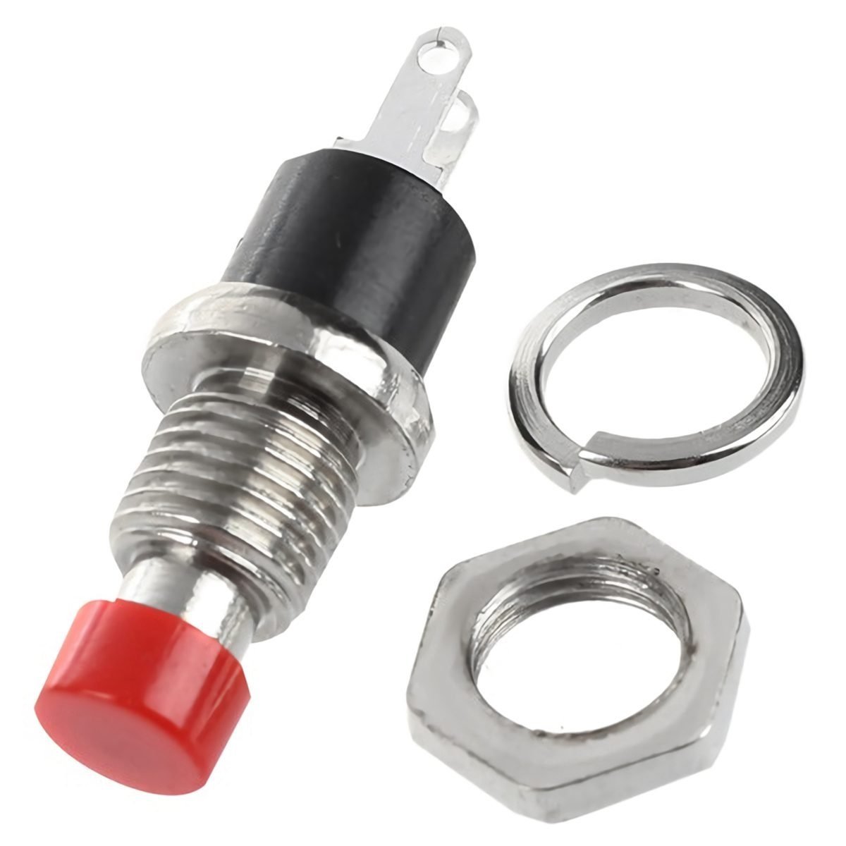Mini Push Button Round Red N.O - 7mm | Flux Electronix