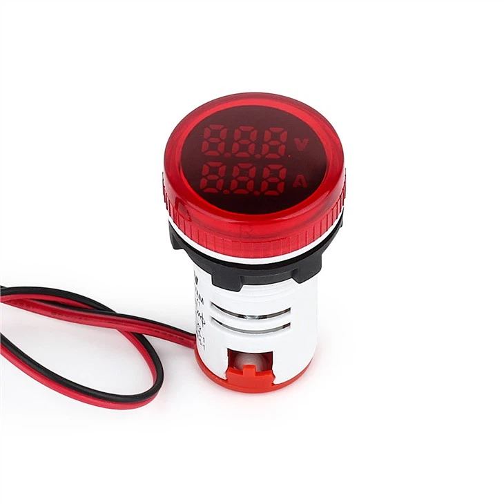Round Voltage Current Indicator - 22mm - Red | Flux Electronix