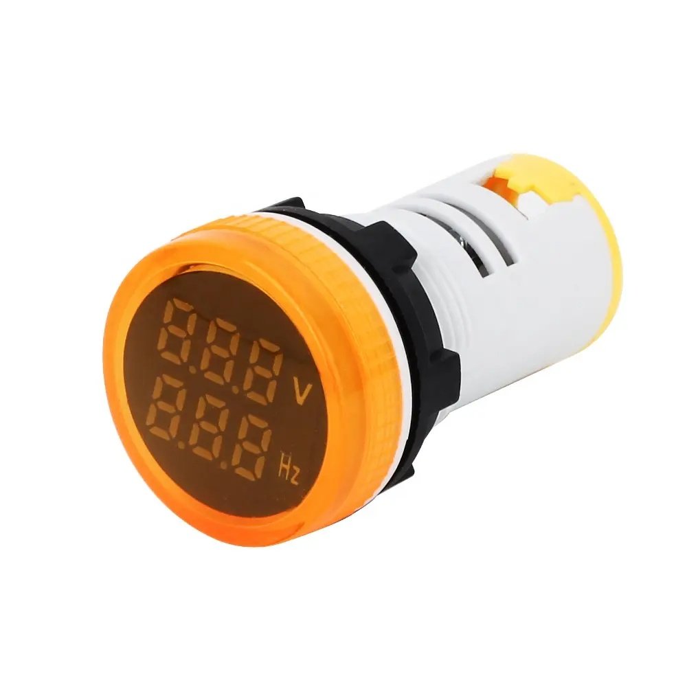 Round Voltage Current Indicator - 22mm - Yellow | Flux Electronix