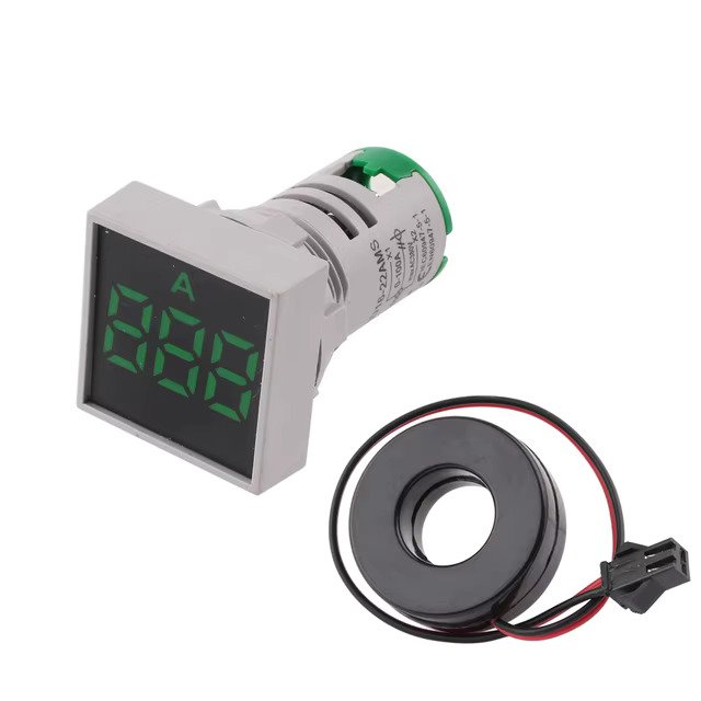 Square Ac Current Indicator - 22mm - Green | Flux Electronix