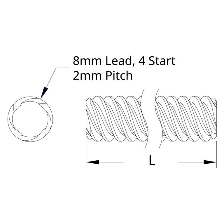 TR8x8 Acme Lead Screw - 400mm | Flux Electronix