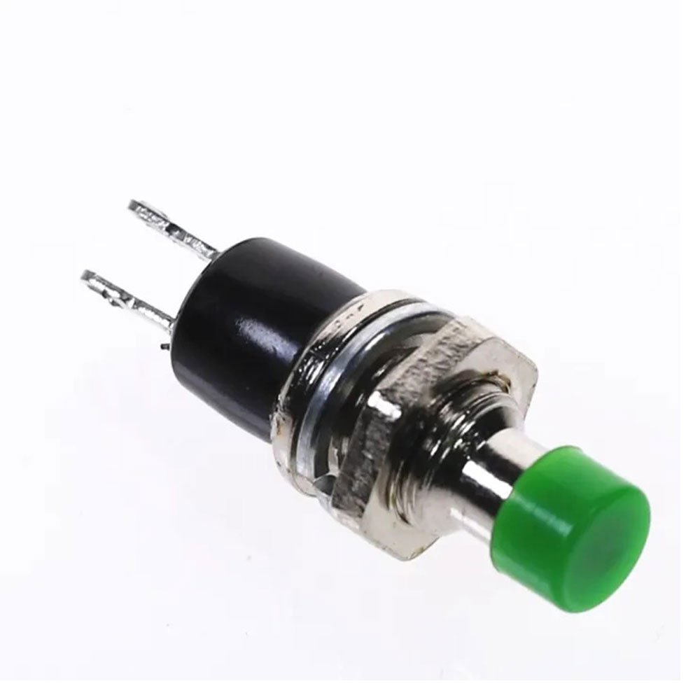 Mini Push Button Round Green N.O - 7mm | Flux Electronix